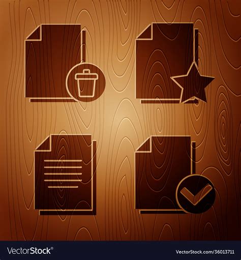 set document and check mark delete file document vector image