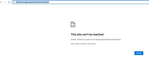 Bug Https Sci Data Greensoftware Foundation Can Not Be Reached Issue Green