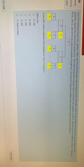 solved 24 swered given the following product tree explode