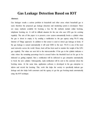 Gas Leakage Detection Based On IOT DOCX