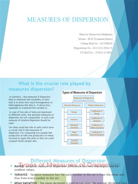 Measures Of Dispersion Pdf Standard Deviation Statistical Dispersion