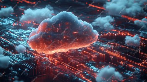 Abstract Cloud Computing Data Center Concept Premium Ai Generated Image
