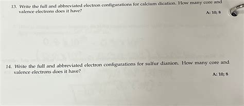 Write The Full And Abbreviated Electron