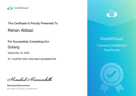 Golang Certificate Kodekloud