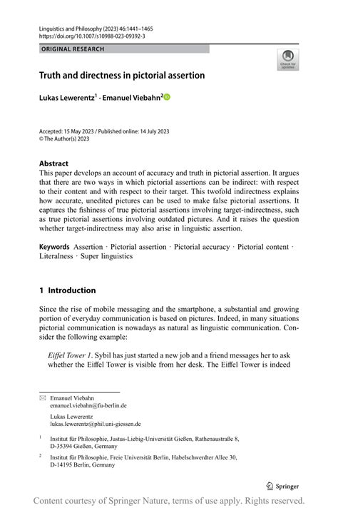 Pdf Truth And Directness In Pictorial Assertion