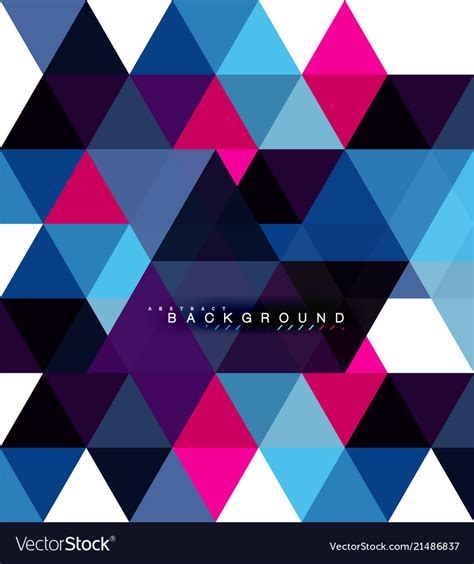 Multicolored Triangles Abstract Background Mosaic Vector Image