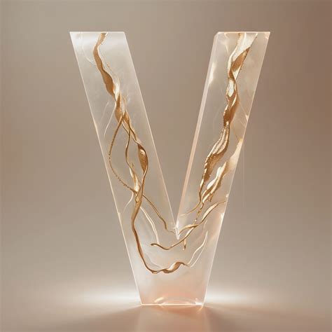Elegant Translucent V Monogram With Gold Accents Design Monogram Playground