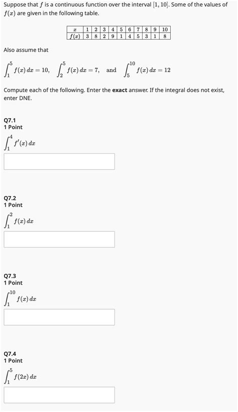 solved suppose that f ﻿is a continuous function over the
