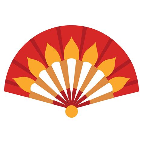 Semi Circle Hand Fan With Intricate Designs Flat Illustration