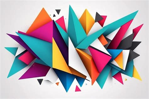 Premium Photo Abstract Modern Colorful Triangles On White Background