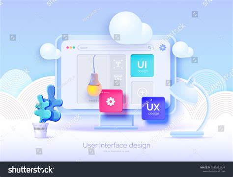 Mockup 3d Monitor User Interface Elements Stock Vector Royalty Free 1939932724 Shutterstock