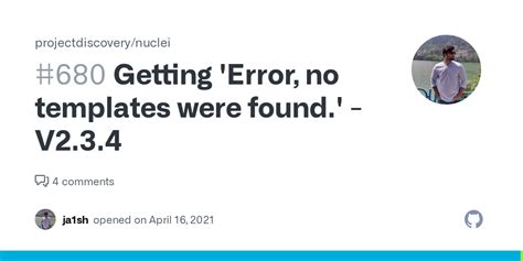 Getting Error No Templates Were Found V Issue Projectdiscovery Nuclei GitHub