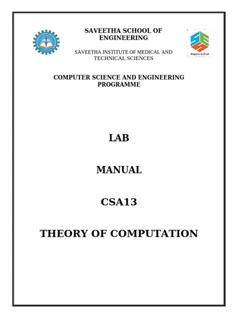 Toc Lab Manual 1 Pdf String Computer Science Parsing