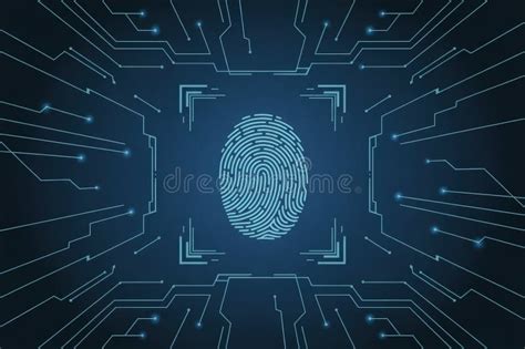 fingerprint scan digital security technology stock illustration