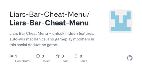 GitHub Liars Bar Cheat Menu Liars Bar Cheat Menu Liars Bar Cheat Menu Unlock Hidden