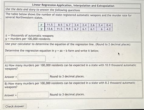 Solved Linear Regression Application, Interpolation and | Chegg.com