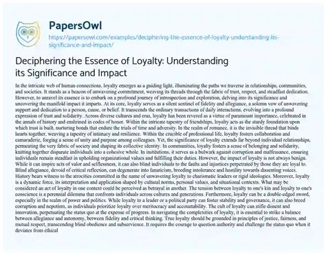 deciphering the essence of loyalty understanding its significance and