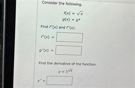 solved consider the following f x x2g x bxfind f x ﻿and