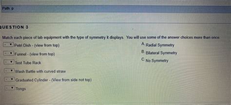 path p question 3 match each piece of lab equipment
