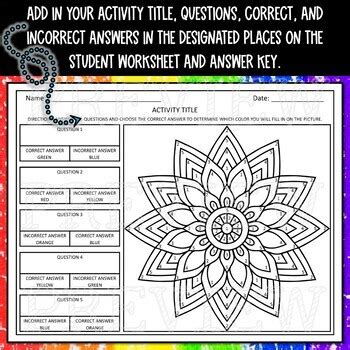 Create Your Own Color By Number Activities Templates BUNDLE Mandalas
