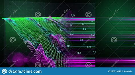 Abstract Background With Virtual Screen Data And Blurred Lines Visual Presentation Of Analytics