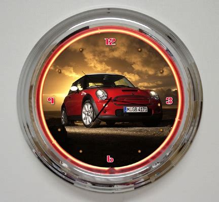 Mini Clock Neon Clock New Mini Cooper Bar Signs