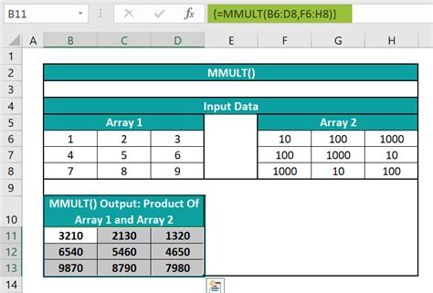Mmult Excel Function Formula Examples How To Use