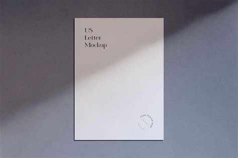 그림자 오버레이가있는 우리 편지 포스터 모형 프리미엄 Psd 파일