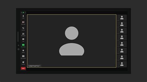 화상 회의 통화 창 오버레이 온라인 회의 회의 화상 회의 창 오버레이 화상 회의 응용 프로그램의 화면 표시 벡터 Ui 화면입니다