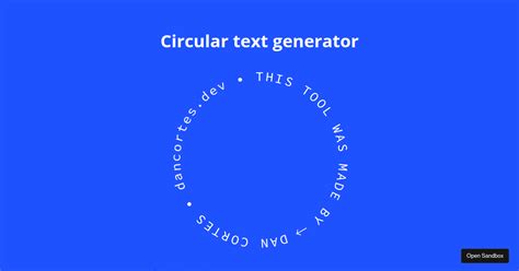 Circular Text Generator Codesandbox