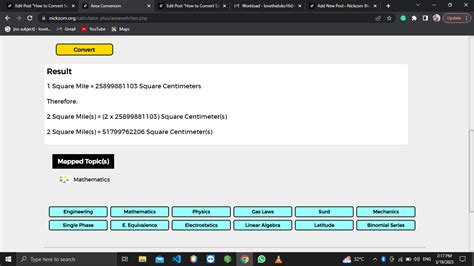 How To Convert Square Miles To Square Centimeters Area Units