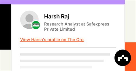 Harsh Raj Research Analyst At Safexpress Private Limited The Org