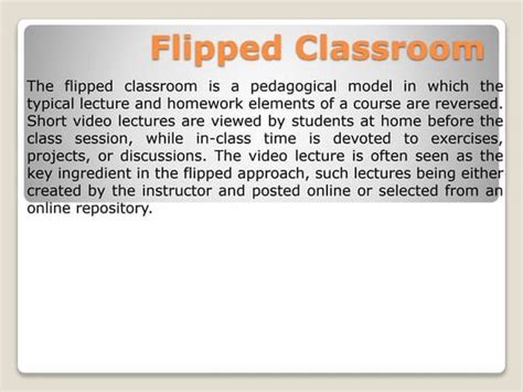 Flipped Classroom Presentation Pptx Educational Assessment Education