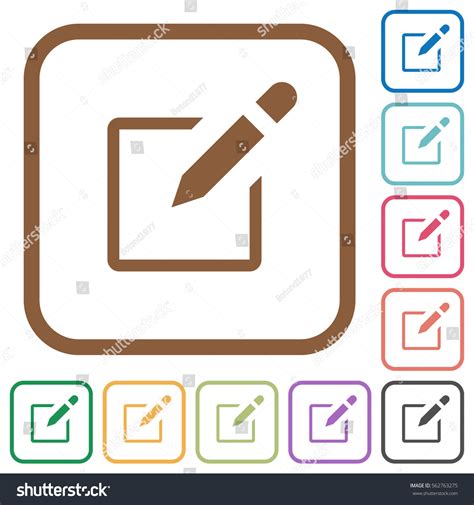 Editbox Pencil Simple Icons Color Rounded Stock Vector Royalty Free Shutterstock