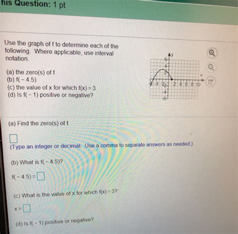 Solved His Question 1 Pt Use The Graph Off To Determine Chegg Com