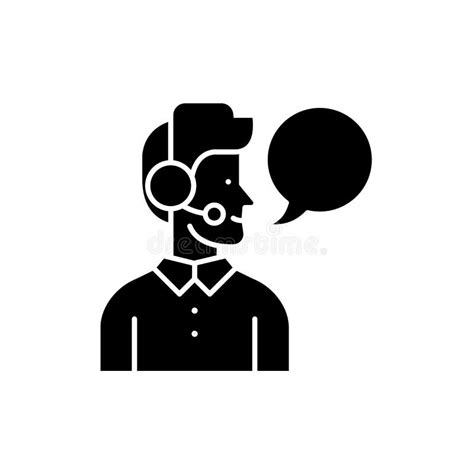 Operator Black Icon Vector Sign On Isolated Background Operator Concept Symbol Illustration