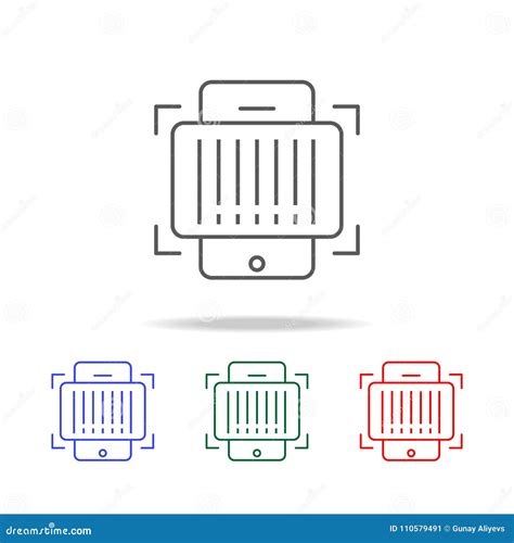 Scan Barcode With Phone Icon Elements In Multi Colored Icons For