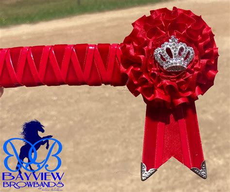 16″ Bay1955 Red Velvet With Patent Zigzag Detail Aussie Browband Supplies