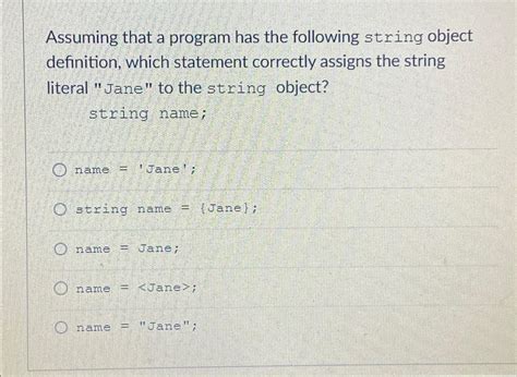 solved assuming that a program has the following string