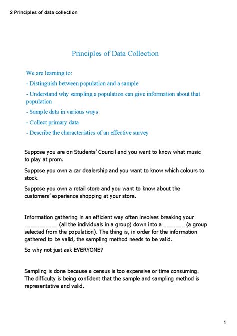 2 Principles Of Data Collection 3 Principles Of Data Collection We Are Learning To