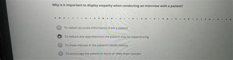 Solved Why Is It Important To Display Empathy When