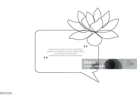연꽃과 말풍선의 연속적인 한 선 그리기 흰색 배경에 유행 한 라인 아트 벡터입니다 벡터 일러스트 레이 션 꽃 나무에 대한 스톡 벡터 아트 및 기타 이미지 Istock