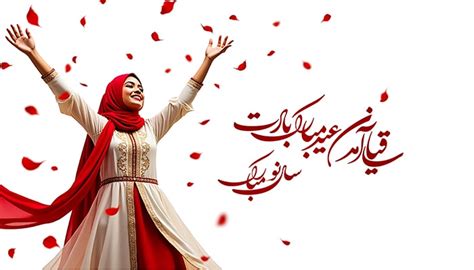 تصویر دختر ایرانی شاد در جشن نوروز فری پیک ایرانی پیک فری وکتور