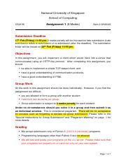 CS Assignment Pdf National University Of Singapore Babe Of Computing CS Assignment