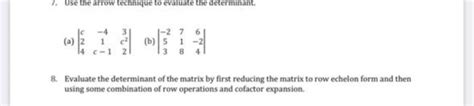 solved use the arrow technique to evaluate the determinant