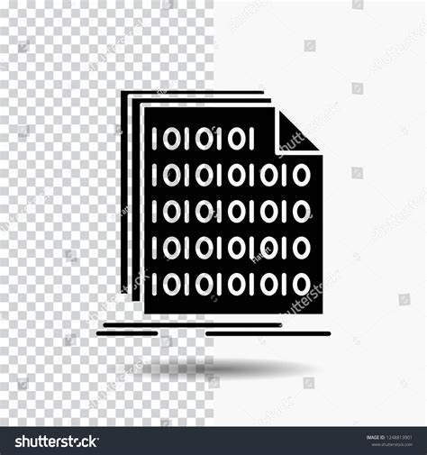 Binary Code Coding Data Document Glyph Stock Vector Royalty Free