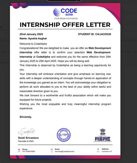 Ayesha Asghar On Linkedin Frontenddevelopment Codealpha Internship