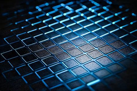 Premium Photo Abstract Technology Background Blue Glowing Grid Generative Ai
