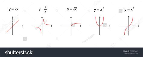 Elementary Graphs Functions School Mathematics Stock Vector Royalty