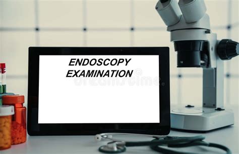 Medical Tests And Diagnostic Procedures Concept Text On Display In Lab Endoscopy Examination